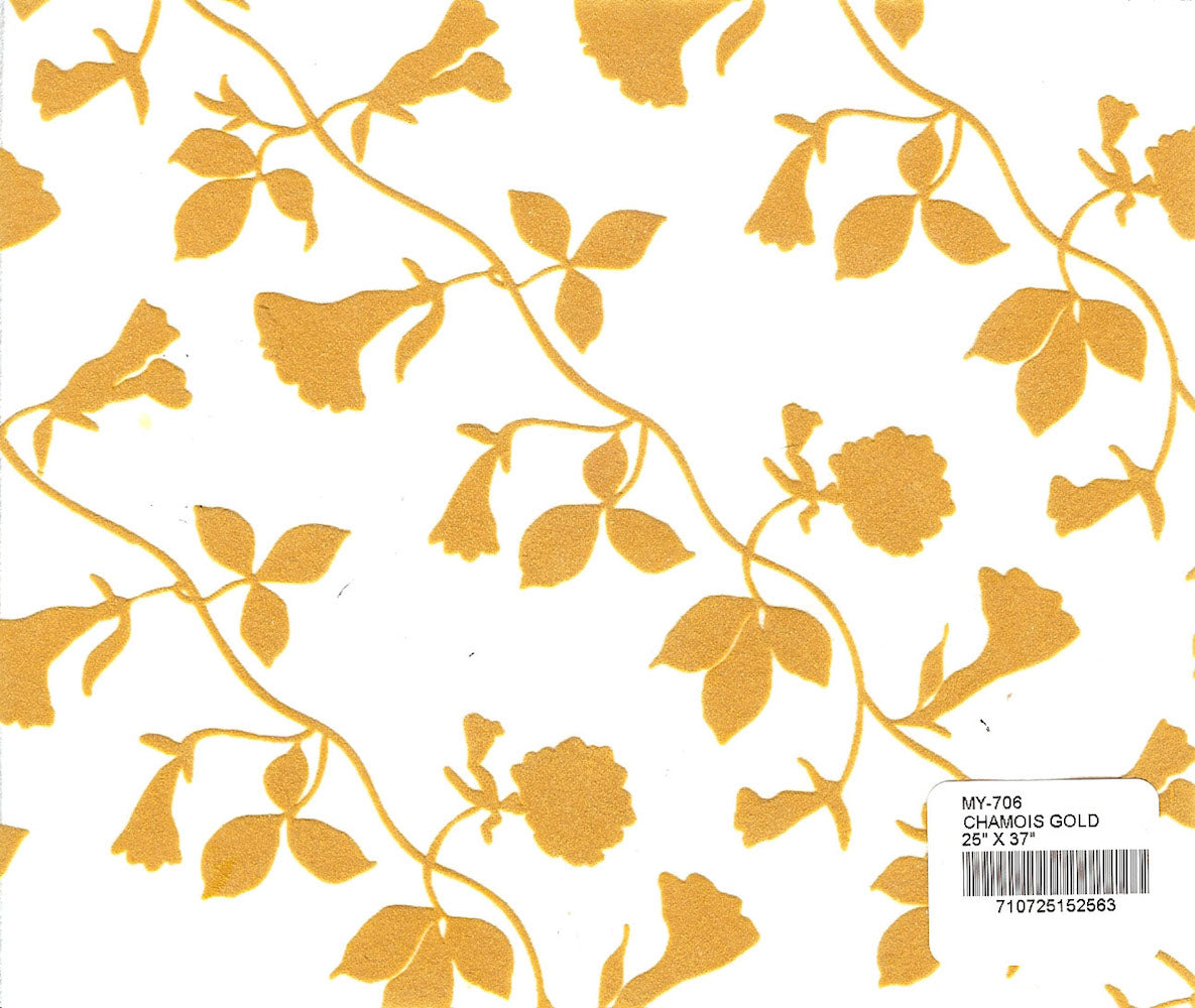 Flocked Morning Glory Paper - Chamois Gold – Mountain Valley Paper